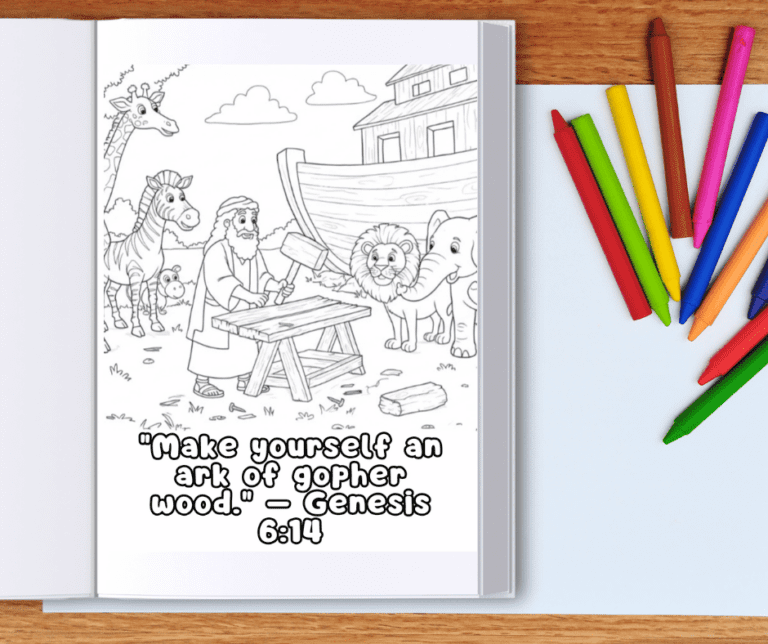 Free Noah’s Ark Coloring Book For Kids To Print!